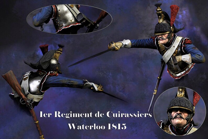 French Cuirassier Waterloo 1815 / 1/9th Scale Bust / Hand Painted ...