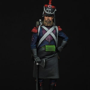 French Sapper 1808 / 54mm Scale Miniature / Hand Painted / Collectable ...