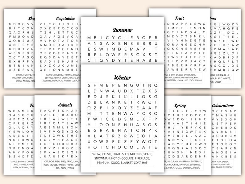 Word Search Printable #1 | Digital and Printable Puzzles | Includes ...