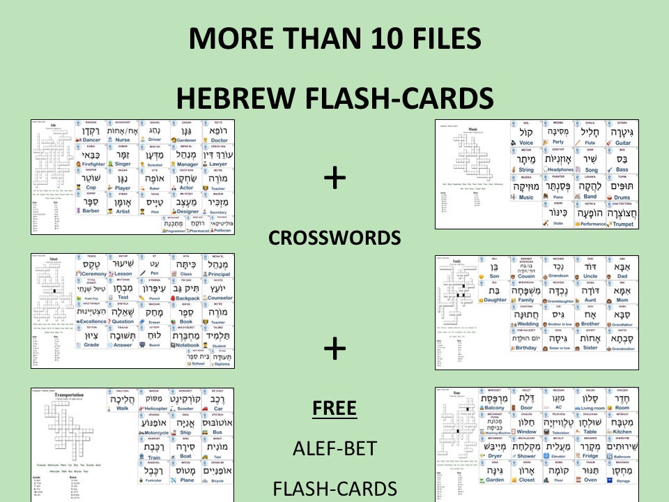Learn Hebrew Study Case | Hebrew Flashcards and Crosswords | Ultimate ...