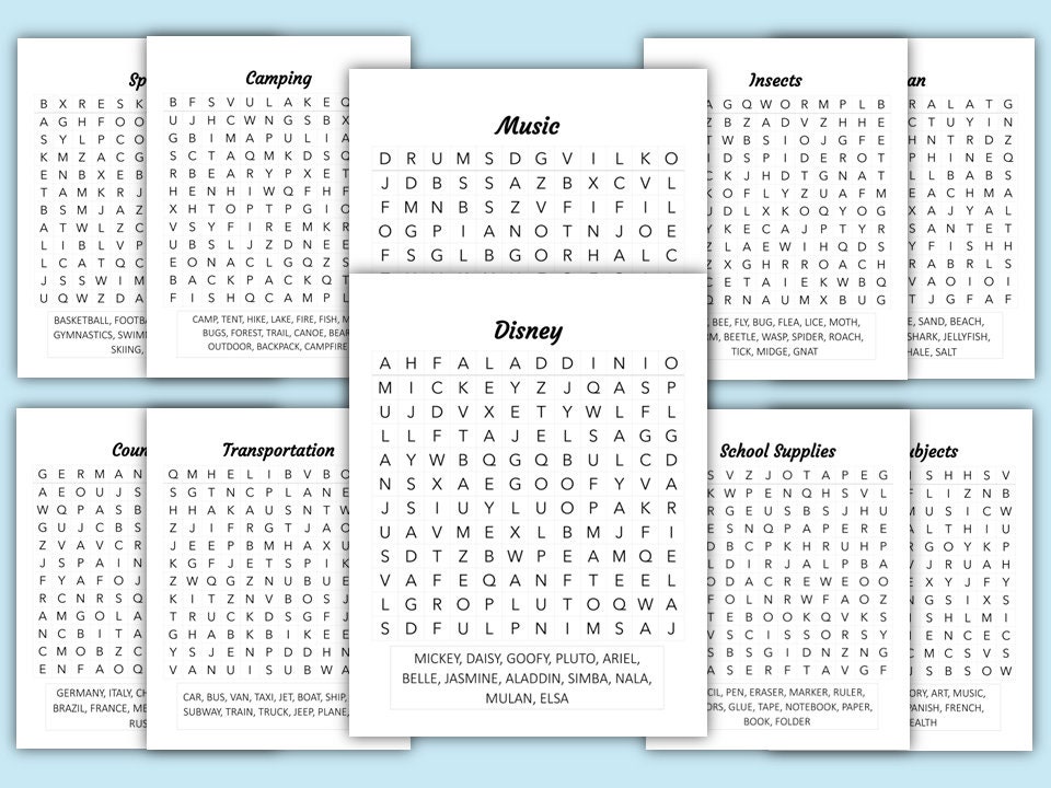 Word Search Printable #2 | Digital and Printable Puzzles | Includes ...