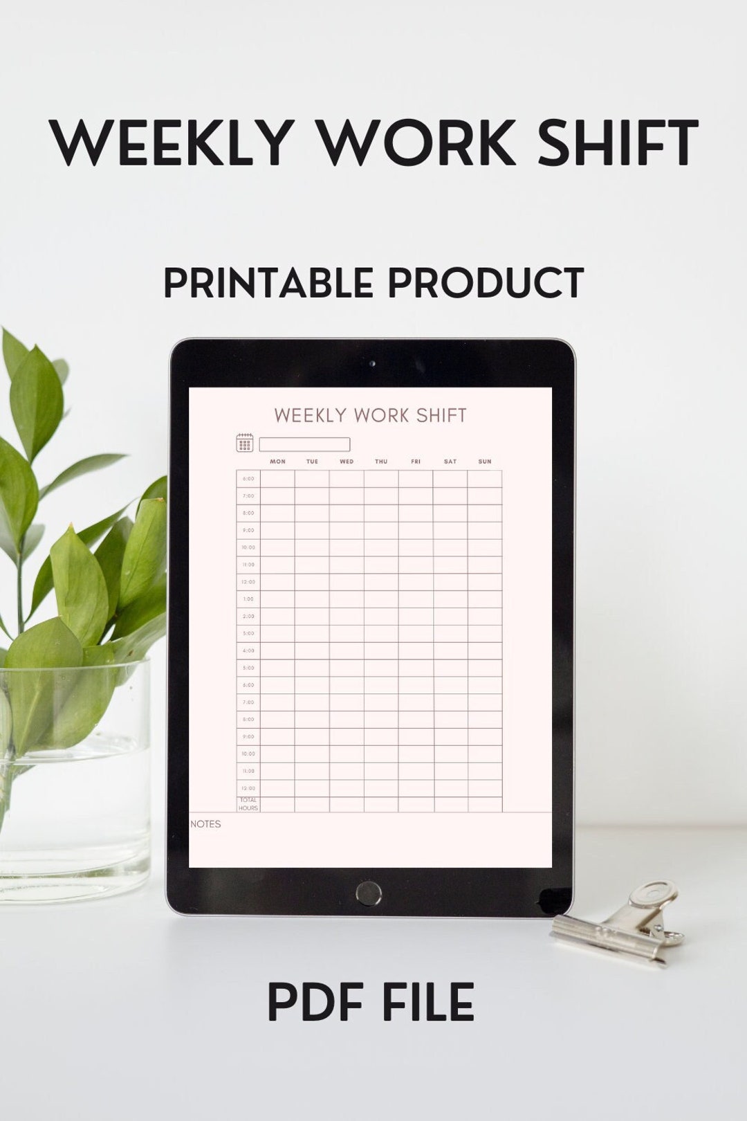 Work Planner, Printable Weekly Work Shift Tracker, Digital Weekly Work ... Work Planner, Printable Weekly Work Shift Tracker, Digital Weekly Work ...