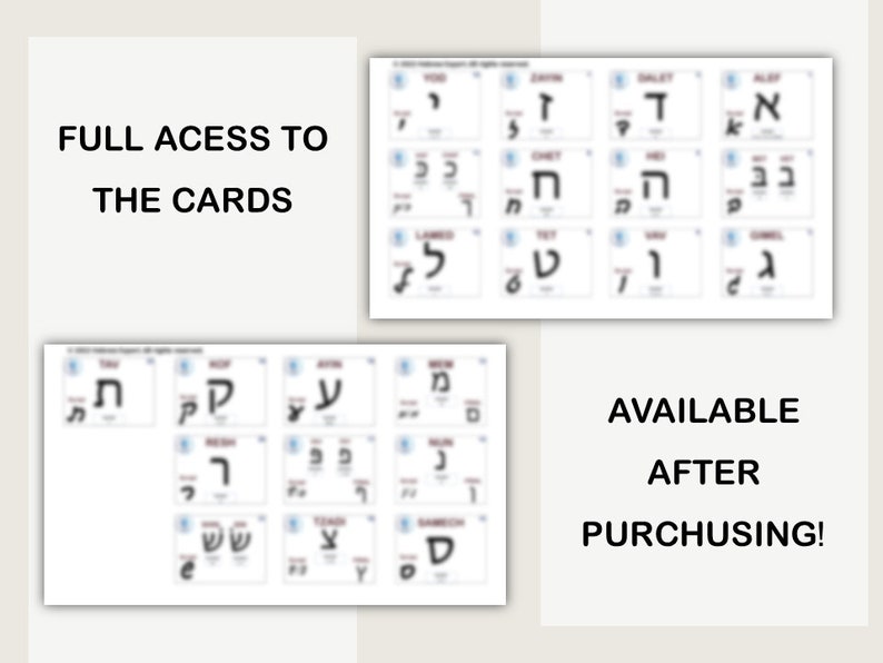 Printable Hebrew Alef-bet | Biblical Letters Cards | Special for Kids ...