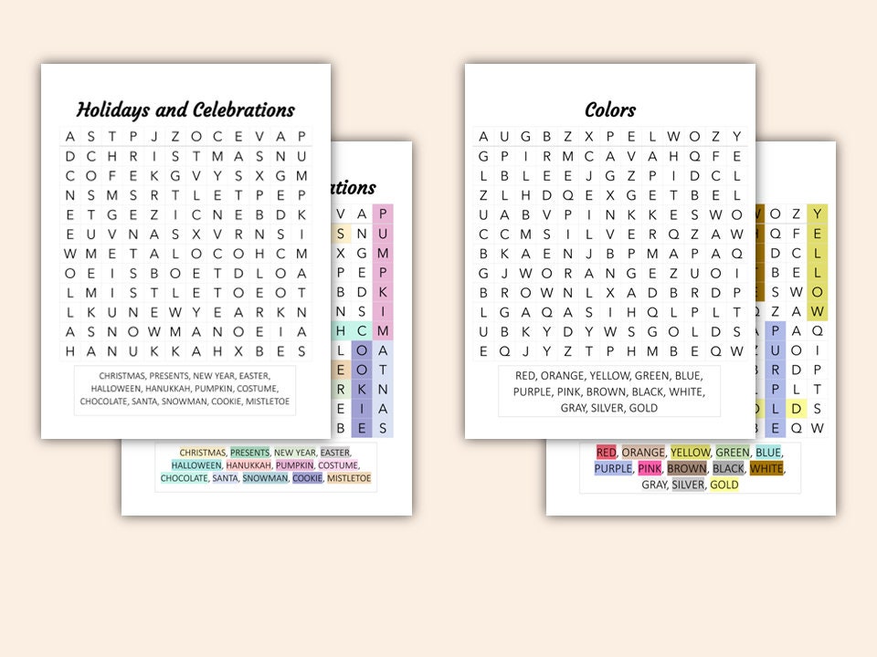 Word Search Printable #1 | Digital and Printable Puzzles | Includes ...