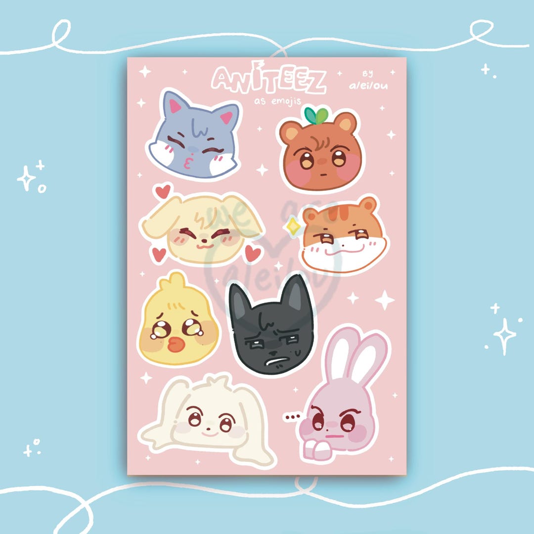 Ateez Aniteez Sticker Sheet Atiny Character - Etsy