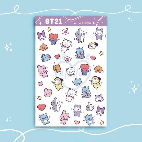 Bt21 Stickers - Etsy