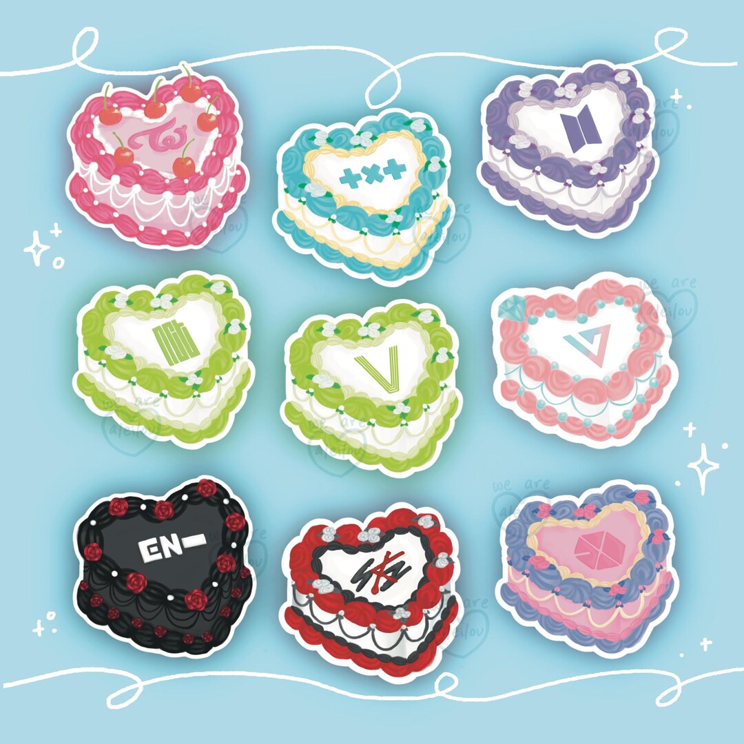Kpop Logo Vintage Cake Sticker - Etsy