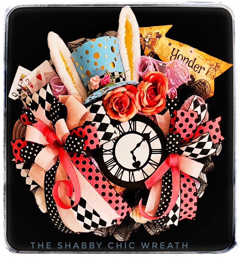 Mad Hatter Wreath, Alice in Wonderland Decor, Easter Wreath, Easter ...