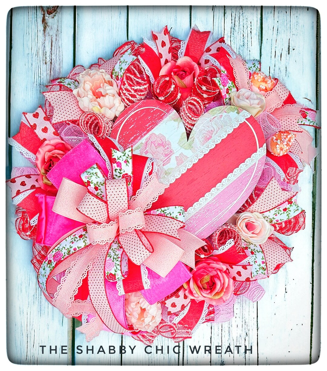 Valentines Day Wreath for Your Front Door, Valentines Day Decorations ...