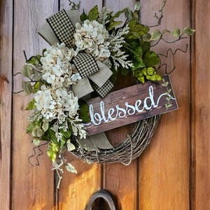 Floral Grapevine Wreath, Everyday Wreath, Amazing Grace Wreath ...