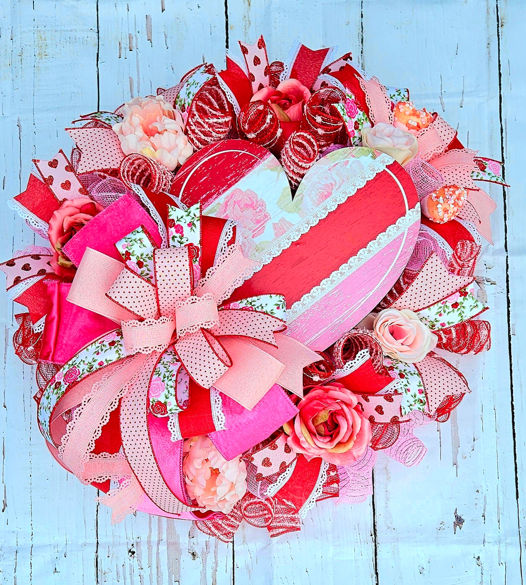Valentine's Day Wreath for Your Front Door, Valentines Day Decorations ...