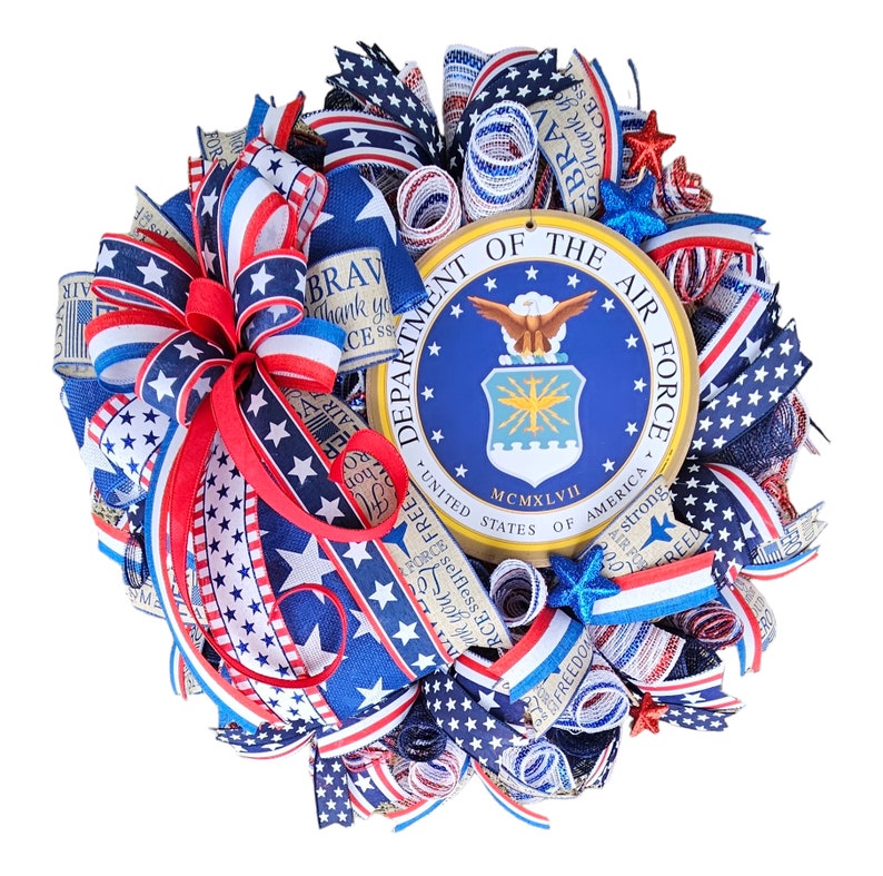 Military Wreath, Veteran Front Door Decor, Air Force, U.S. Army ...