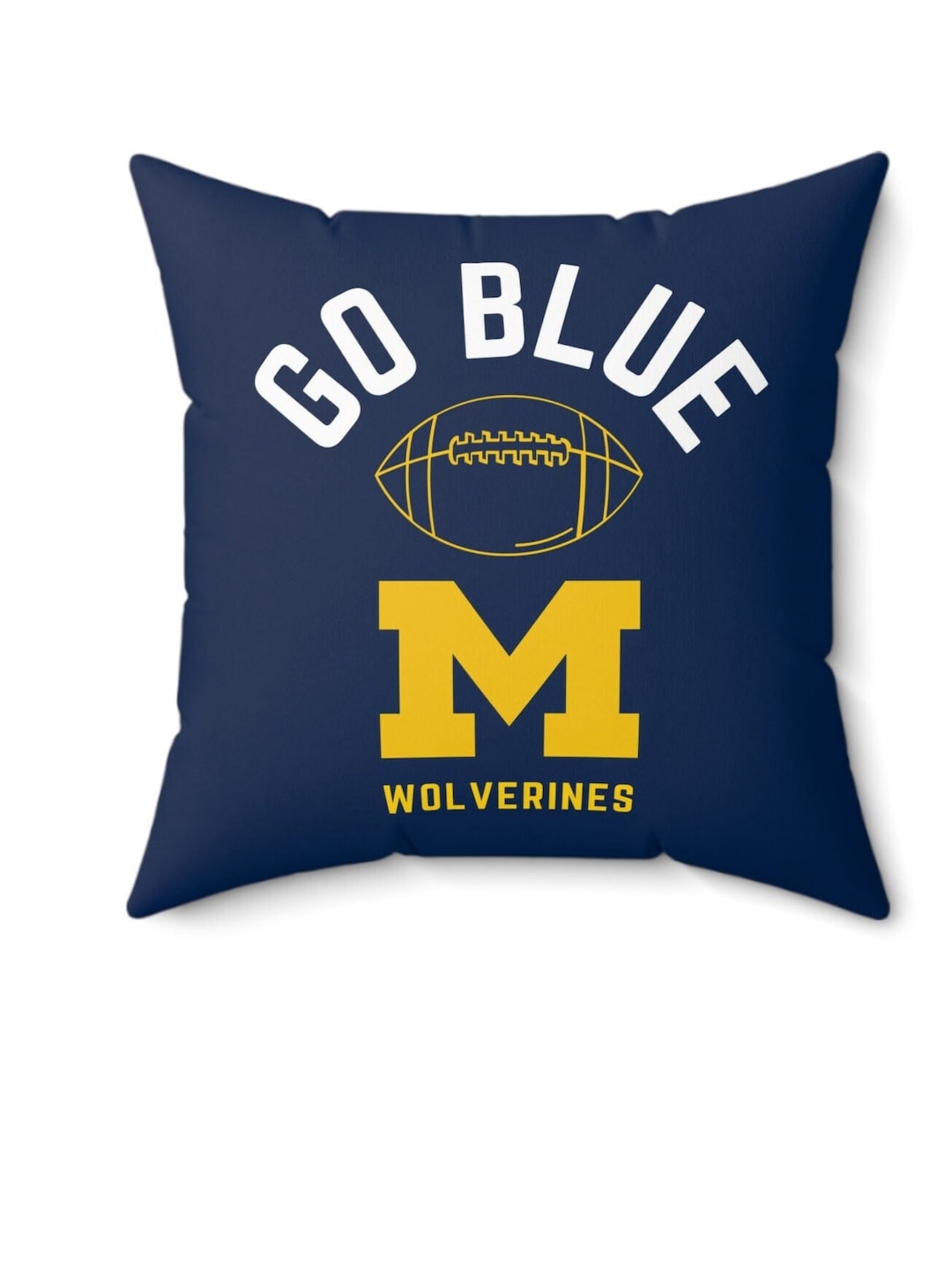 Michigan Wolverines Football Square Pillow, Michigan Gifts, Retro ...