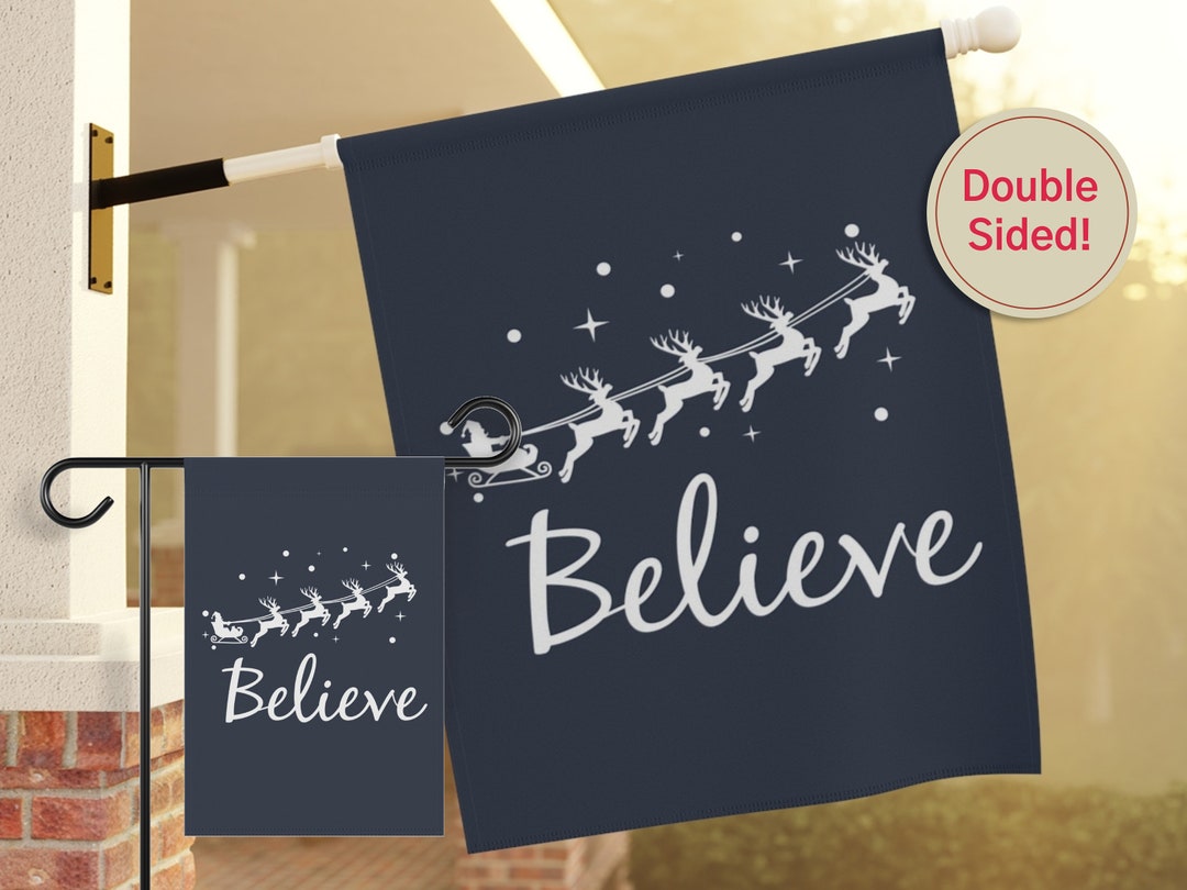 Believe Christmas Tree Flag Christmas Garden or House Flag - Etsy