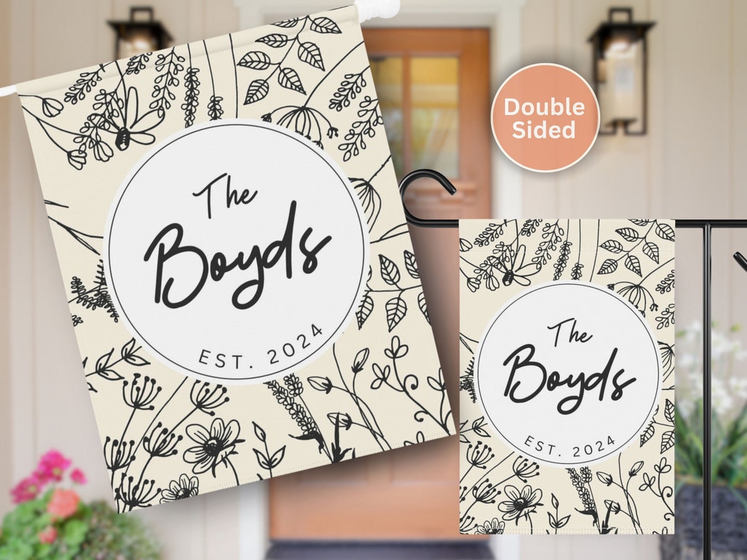 Custom Farmhouse Family Flag, Personalized House Flag or Garden Flag ...