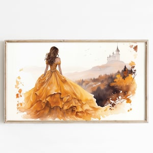 Frame TV Art Belle Beauty & the Beast Fairytale Castle Landscape ...