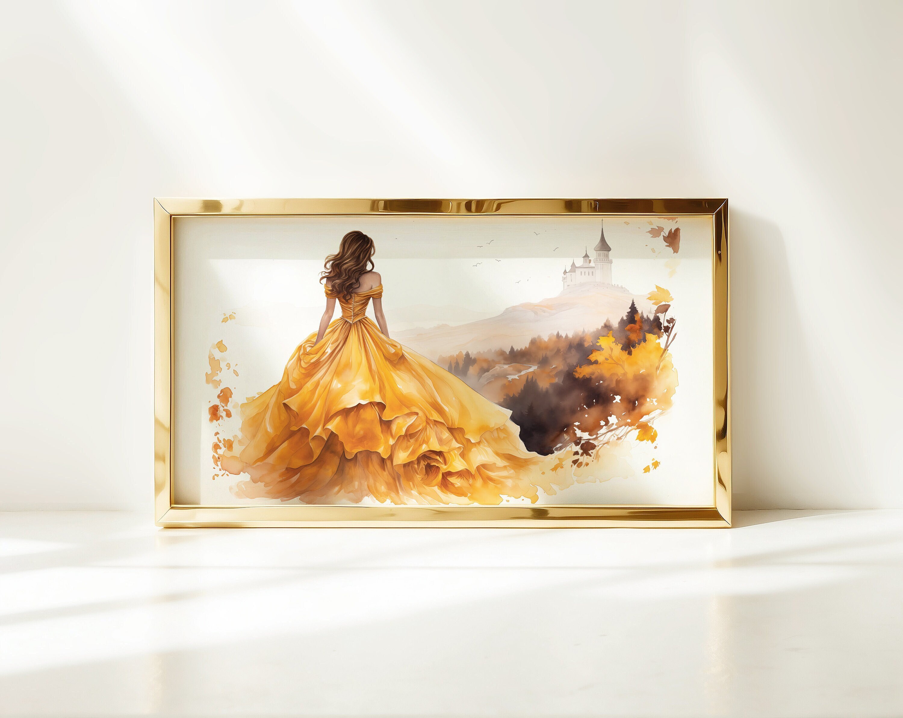 Frame TV Art Belle Beauty & the Beast Fairytale Castle Landscape ...