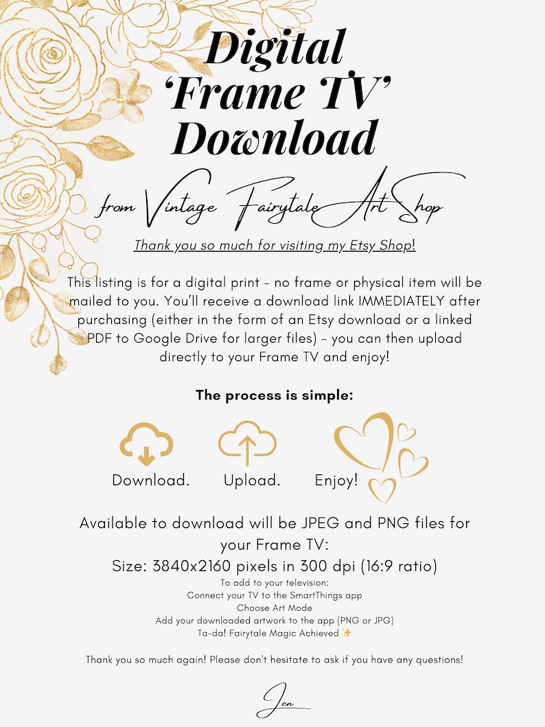 Frame TV Art Rapunzel With Tangled Hair Vintage Fairytale Landscape ...