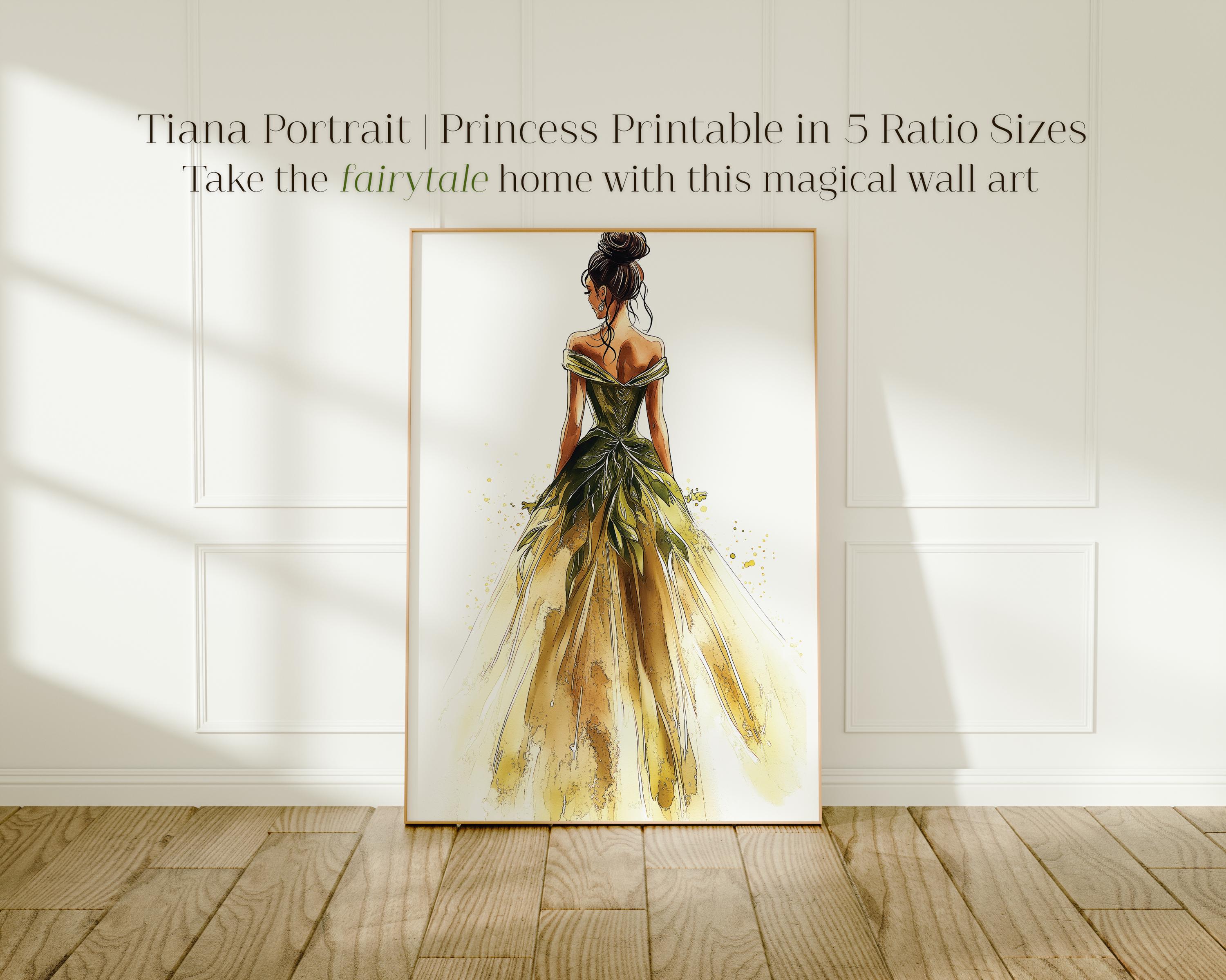 Princess Tiana Fairytale Portrait | Watercolor Printable Art (digital ...