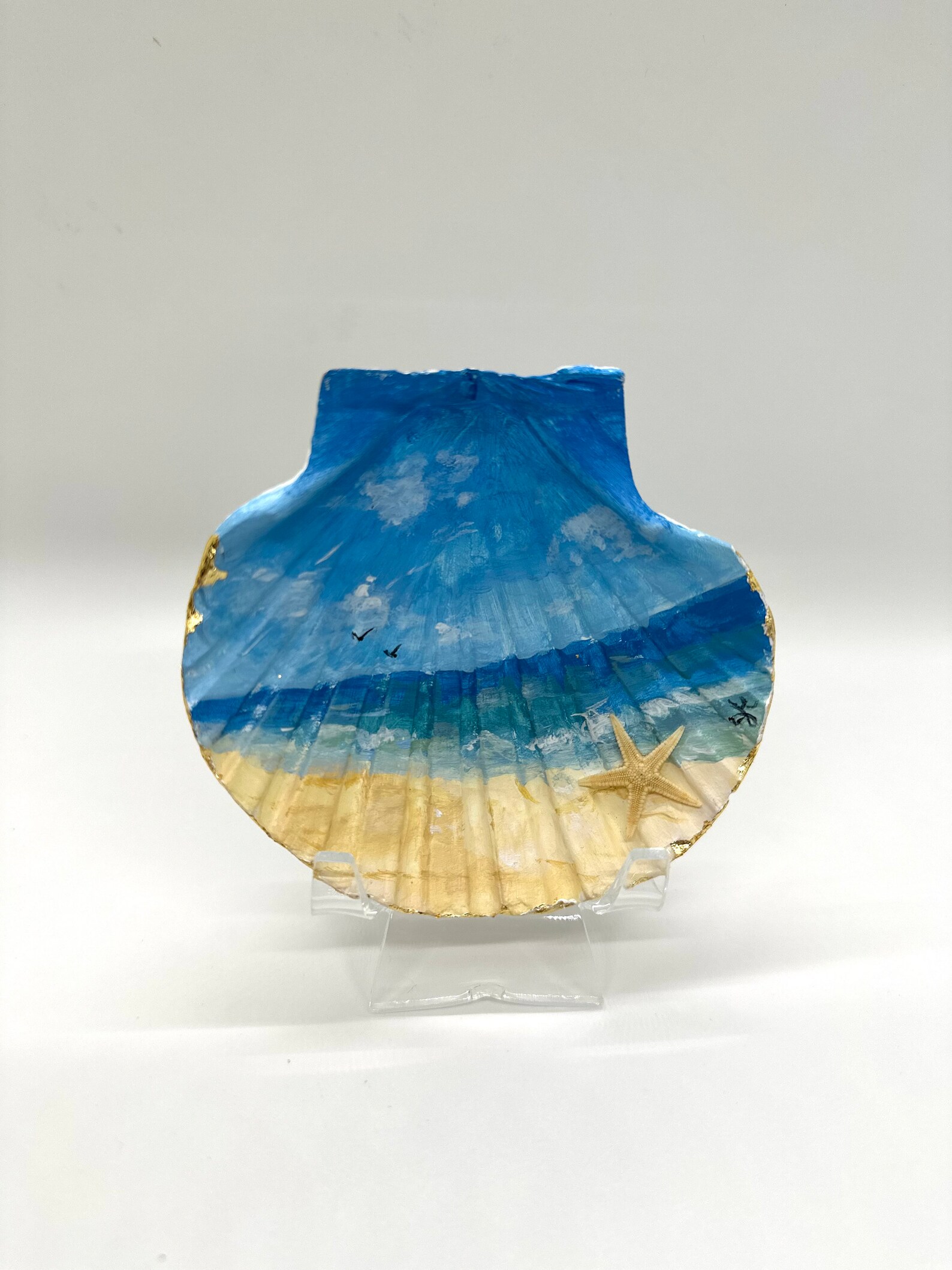 Beach Scene Hand Painted Seashell - Etsy