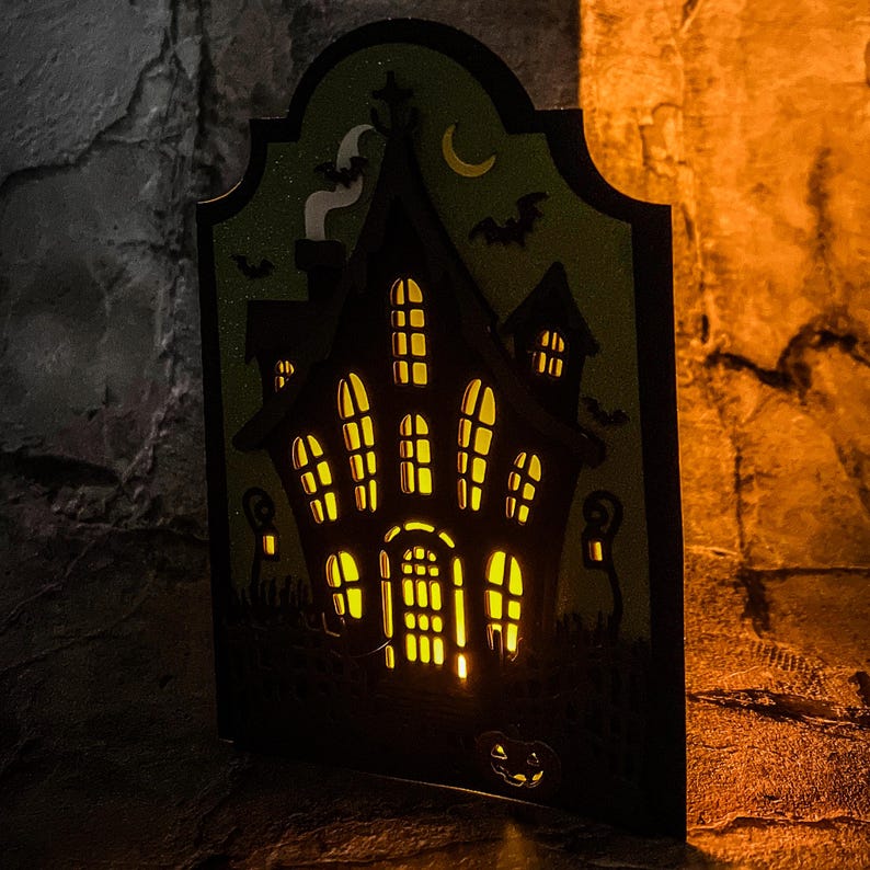 Spooky Haunted House 3D Handmade Halloween Card - Etsy