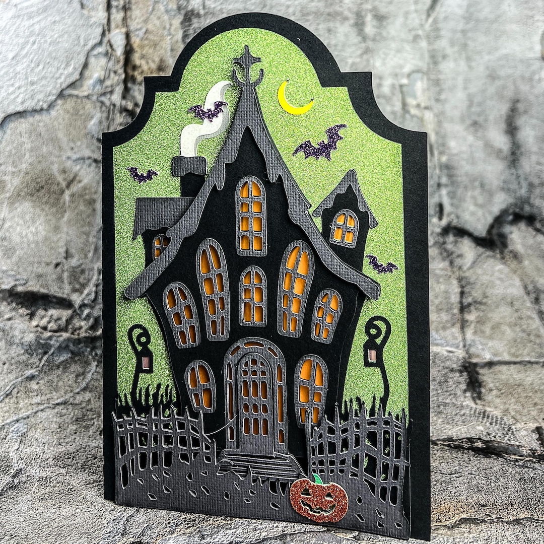 Spooky Haunted House 3D Handmade Halloween Card - Etsy