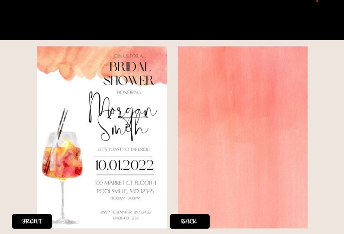 Aperol Spitz Theme Bridal Shower Invitation, Modern Spritz Wedding ...