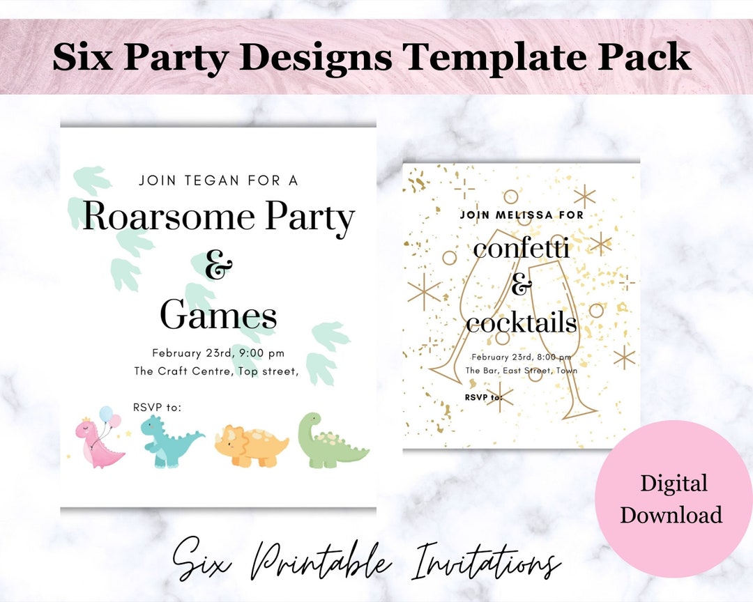 Birthday Party Invitation Templates, Party, Digital, Printable ...