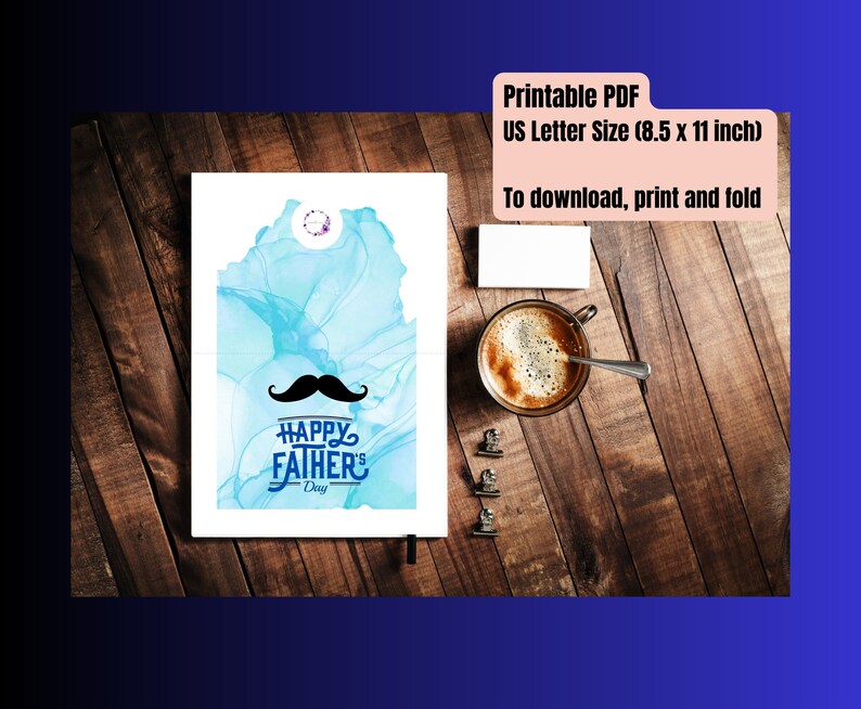Printable Father's Day Card Moustache Father's Day - Etsy