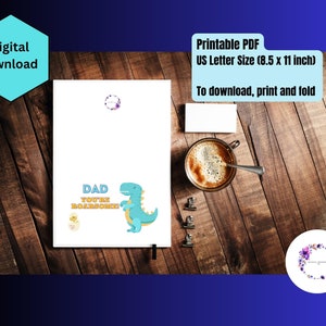 Printable Father's Day Craft Card, You're Roarsome Instant Download ...