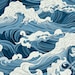 Seamless Waves Digital Art Pattern for Instant Download, Wave Pattern ...