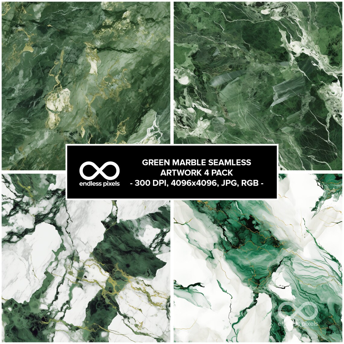 Seamless Green Digital Marble Art Pattern for Instant Download, Marble ...