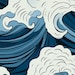 Seamless Waves Digital Art Pattern for Instant Download, Wave Pattern ...