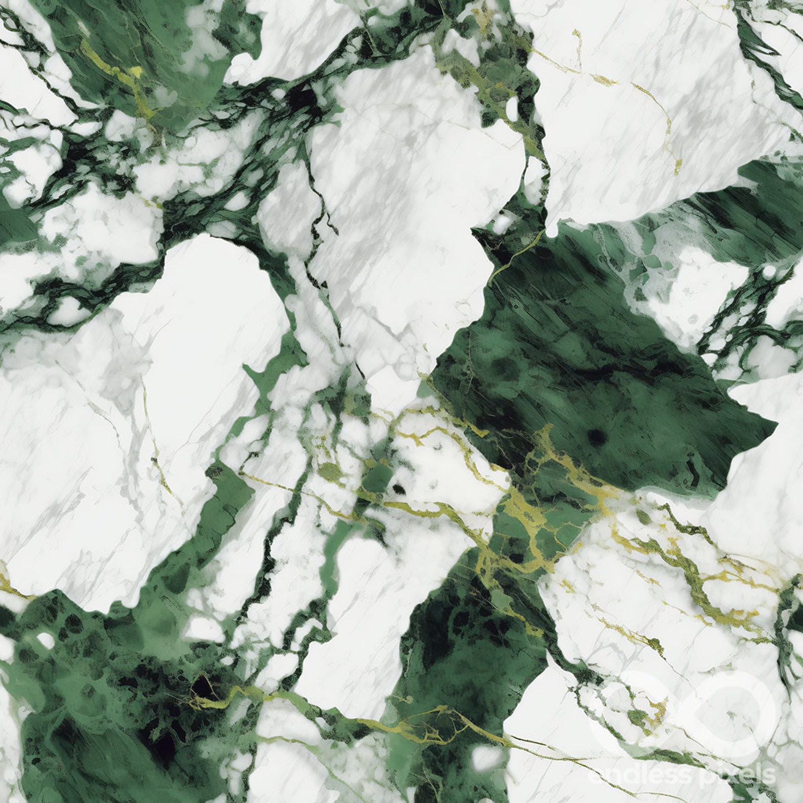 Seamless Green Digital Marble Art Pattern for Instant Download, Marble ...