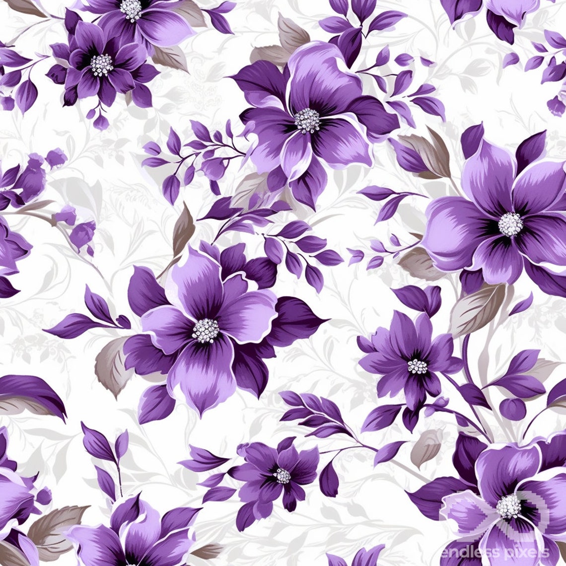 Seamless Flower Digital Pattern for Instant Download, Flower Pattern ...