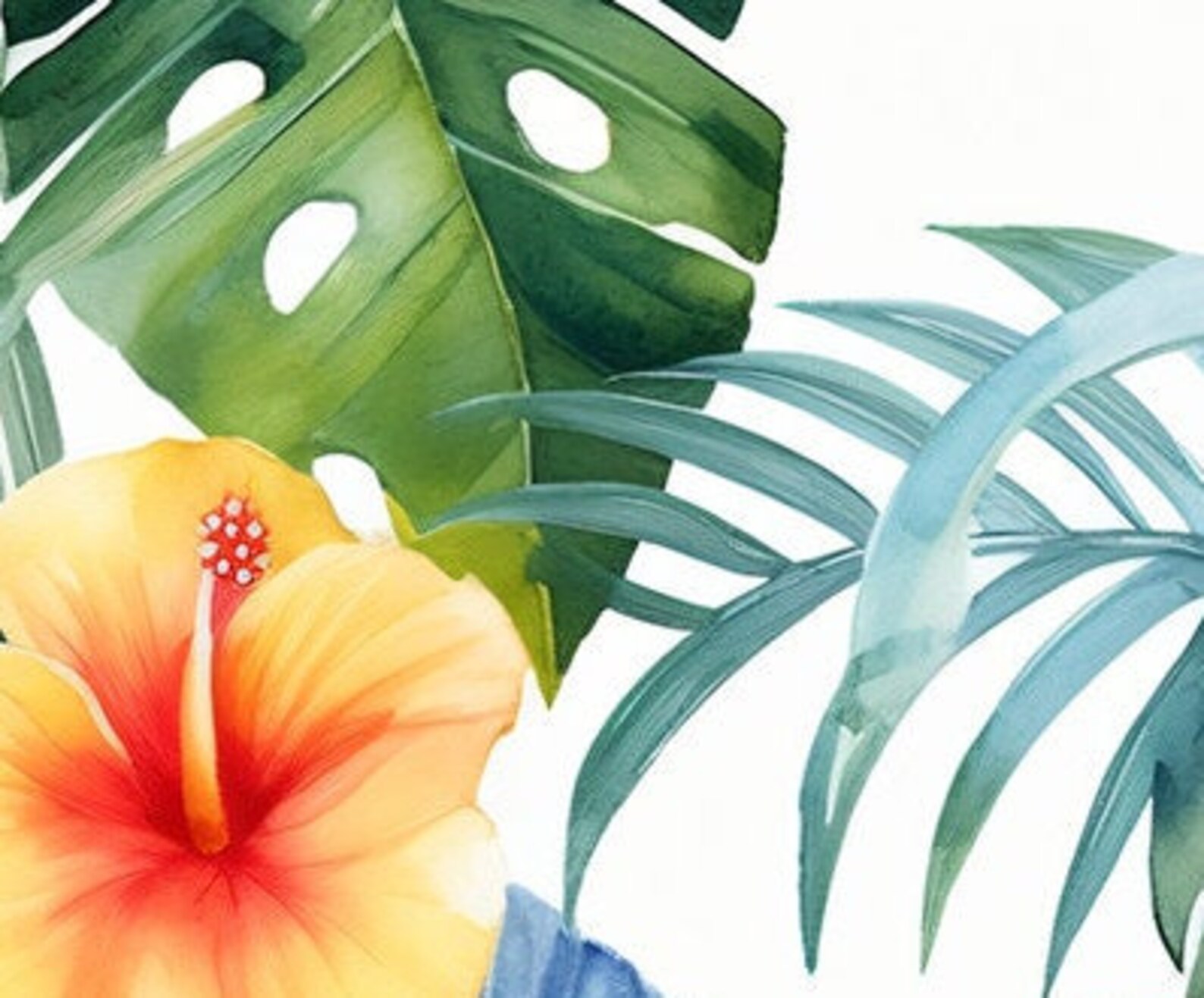 Seamless Tropical Flower Digital Pattern for Instant Download, Flower ...