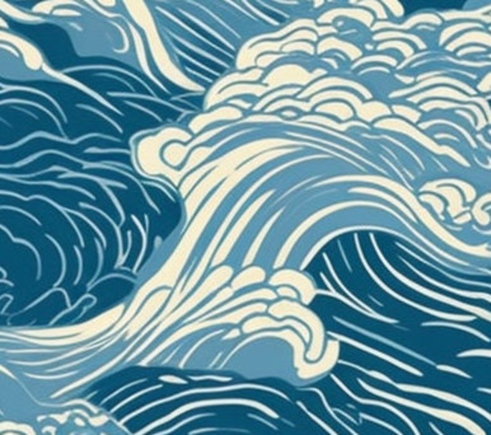 Seamless Waves Digital Art Pattern for Instant Download, Wave Pattern ...