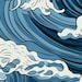 Seamless Waves Digital Art Pattern for Instant Download, Wave Pattern ...