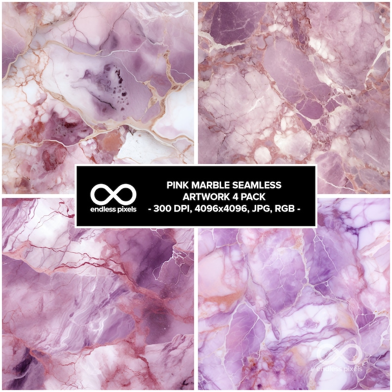 Seamless Pink Digital Marble Art Pattern for Instant Download, Marble ...