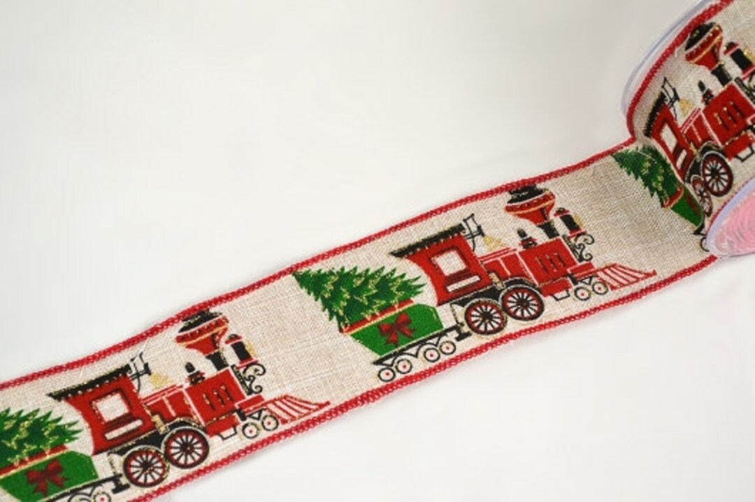 Big Red Train Machine Wired Christmas Train Ribbon DIY, Crafts ...