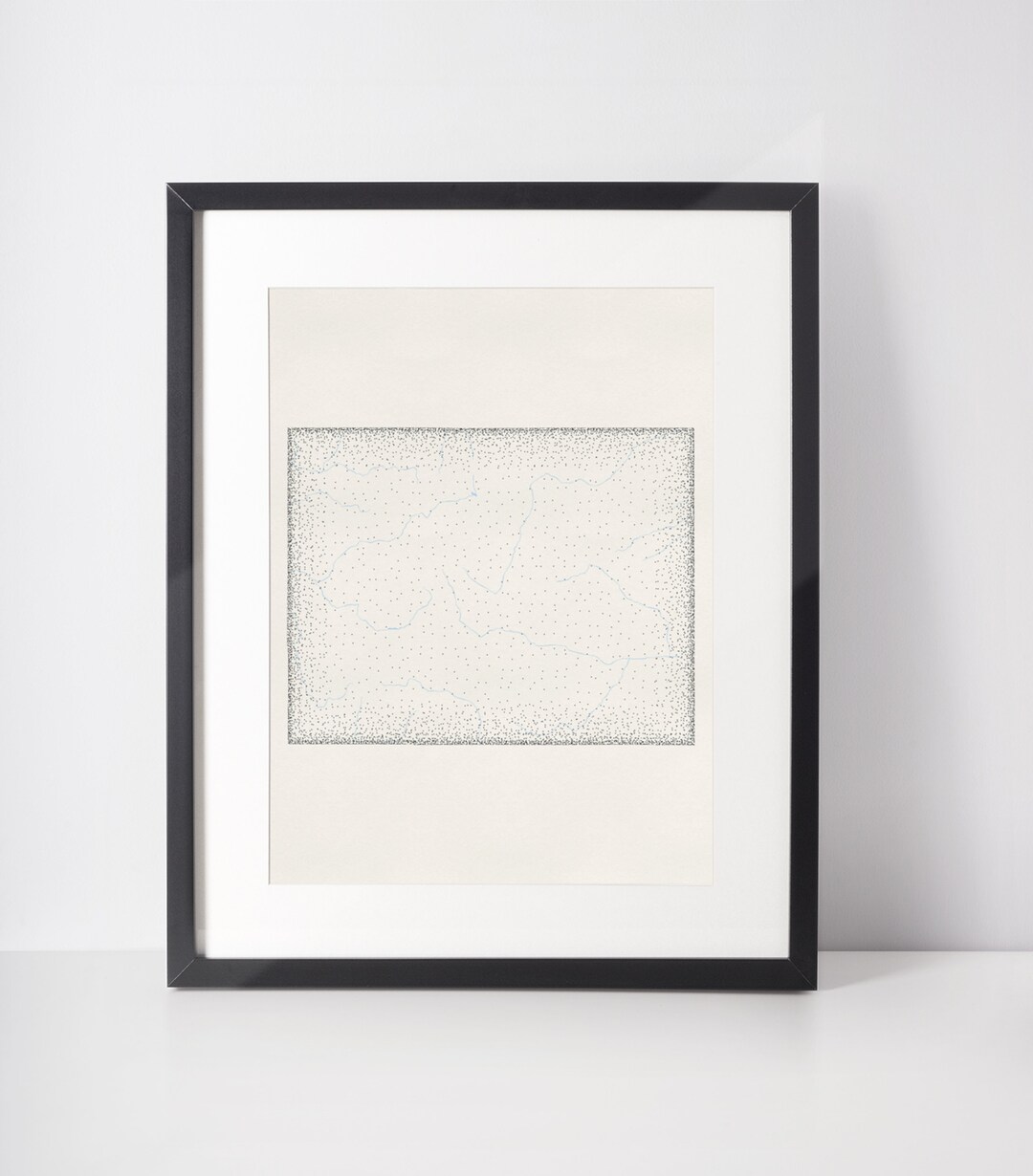 Colorado Map Art Print: Stippling With Lakes and Rivers Map Print State ...