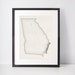 Georgia Map Art Print: Stippling With Lakes and Rivers Map Print State ...