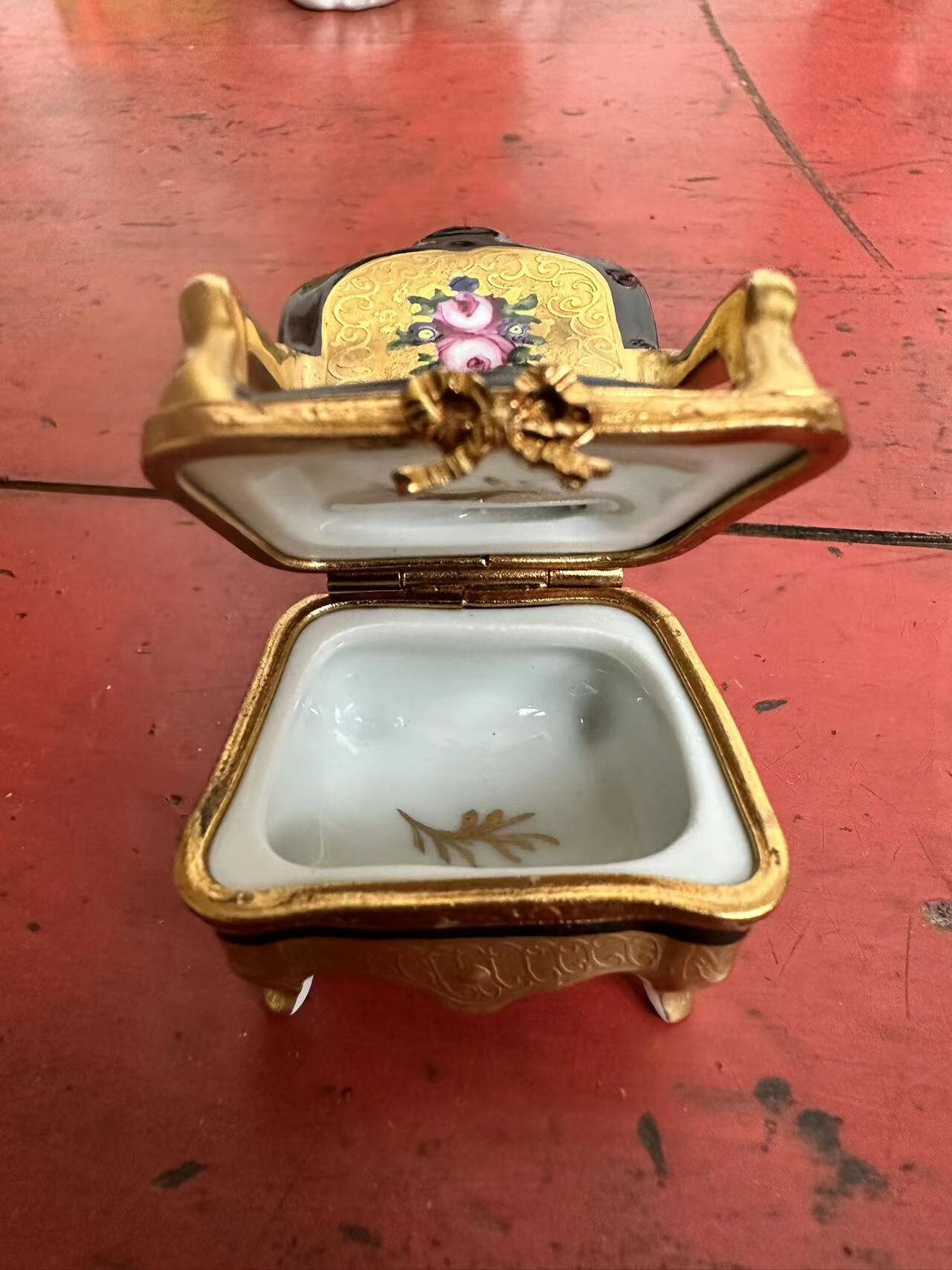Limoges Enamel Box With Chair Form, Hand Made and Paint - Etsy