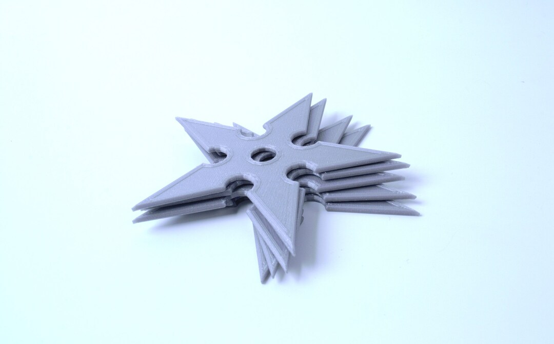 3D Printed Ninja Throwing Star Practice Kit Bundle of 5 Stars Silver ...