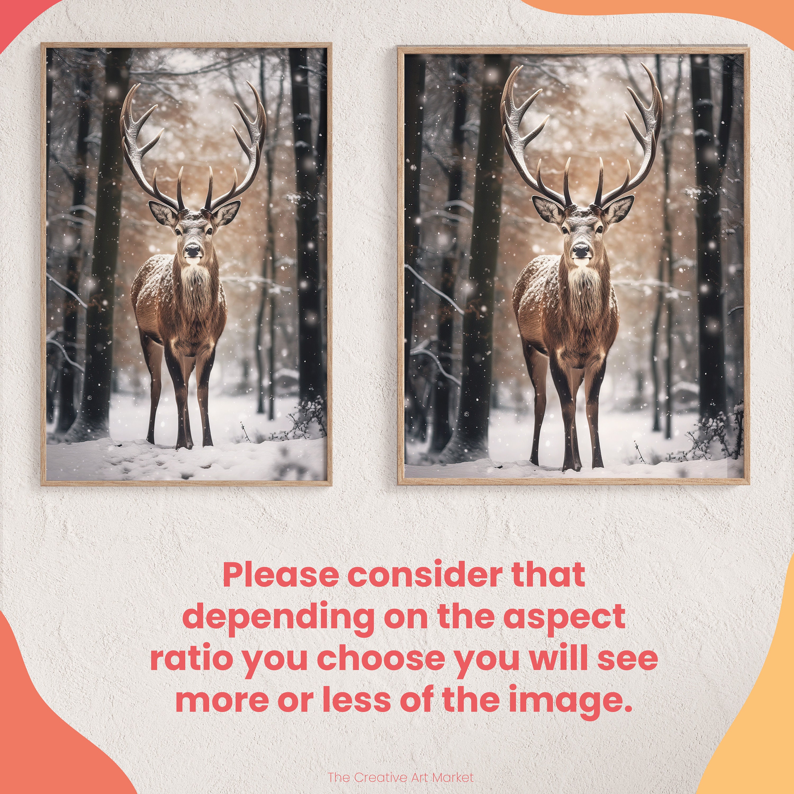 Deer Poster Wildlife Wall Art Male Deer Wall Decor Wildlife Photography ...