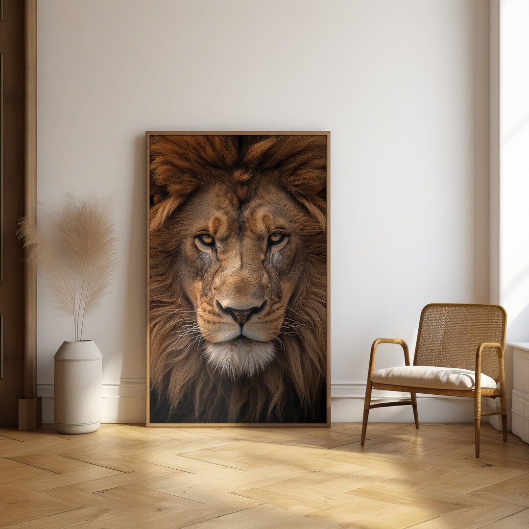 Lion Poster Wildlife Wall Art Lion Wall Decor Wildlife Photography ...