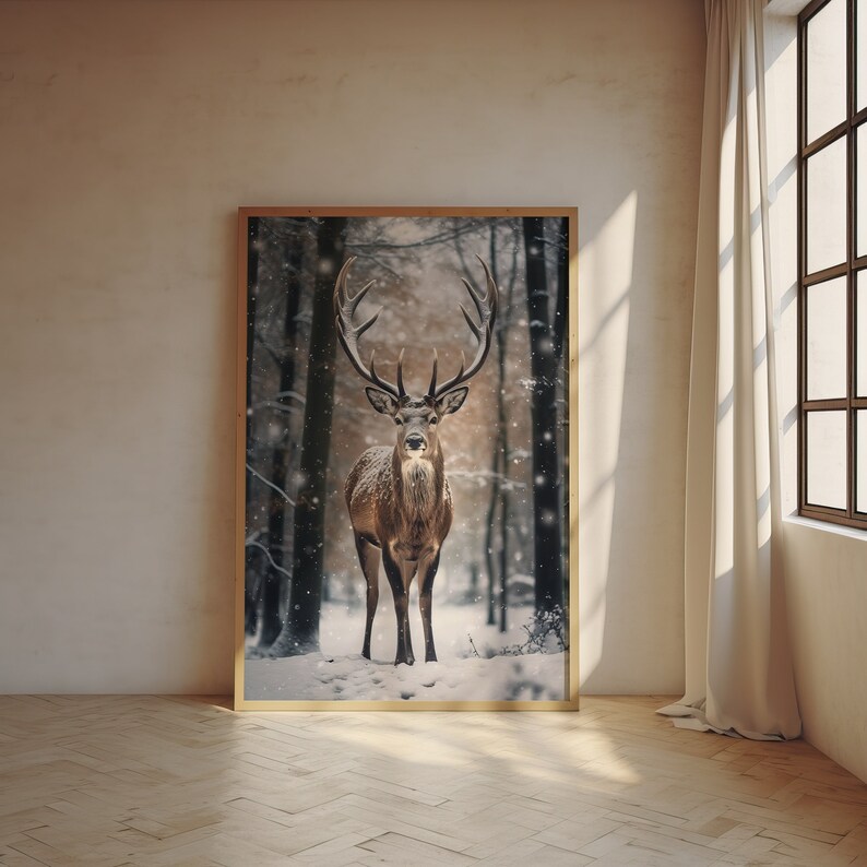 Deer Poster Wildlife Wall Art Male Deer Wall Decor Wildlife Photography ...