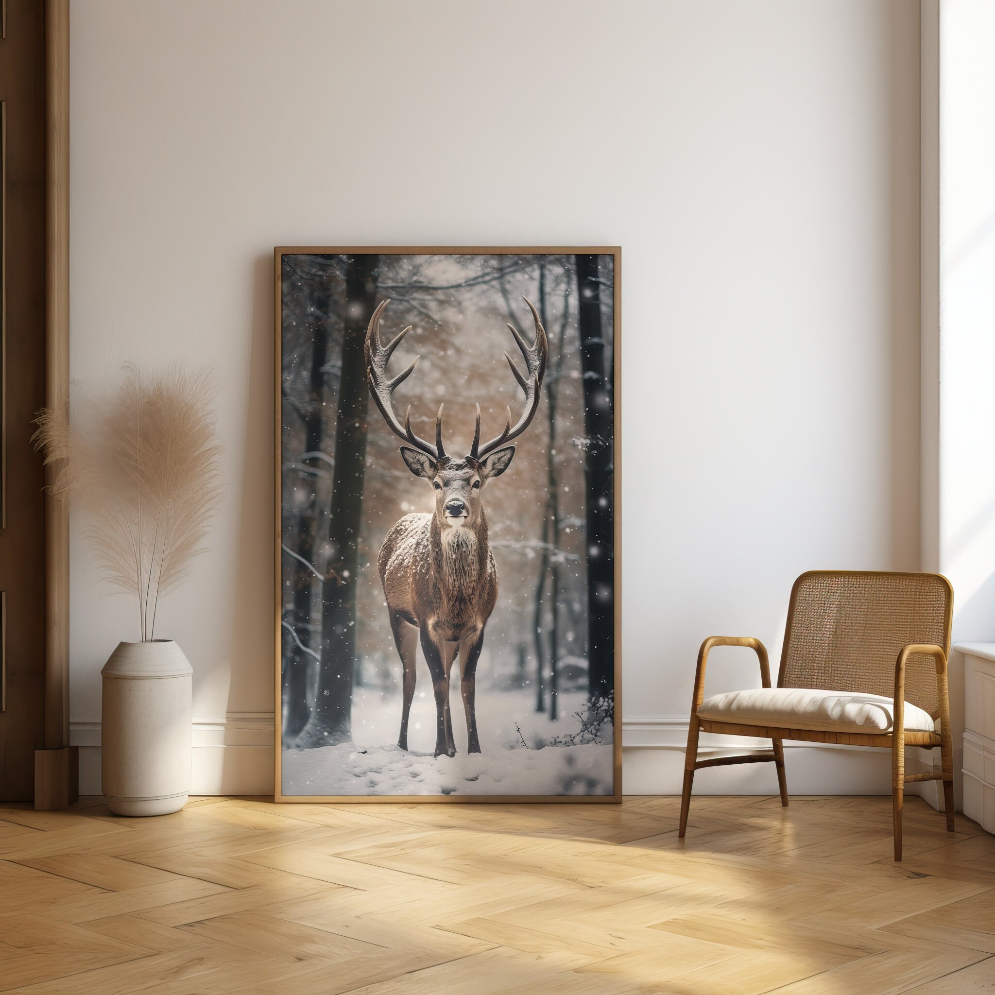 Deer Poster Wildlife Wall Art Male Deer Wall Decor Wildlife Photography ...