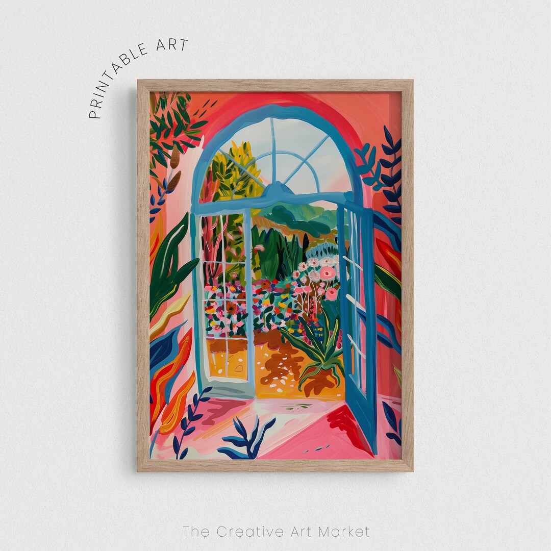 Modern Spring Flower Garden Digital Download Abstract Floral Landscape ...