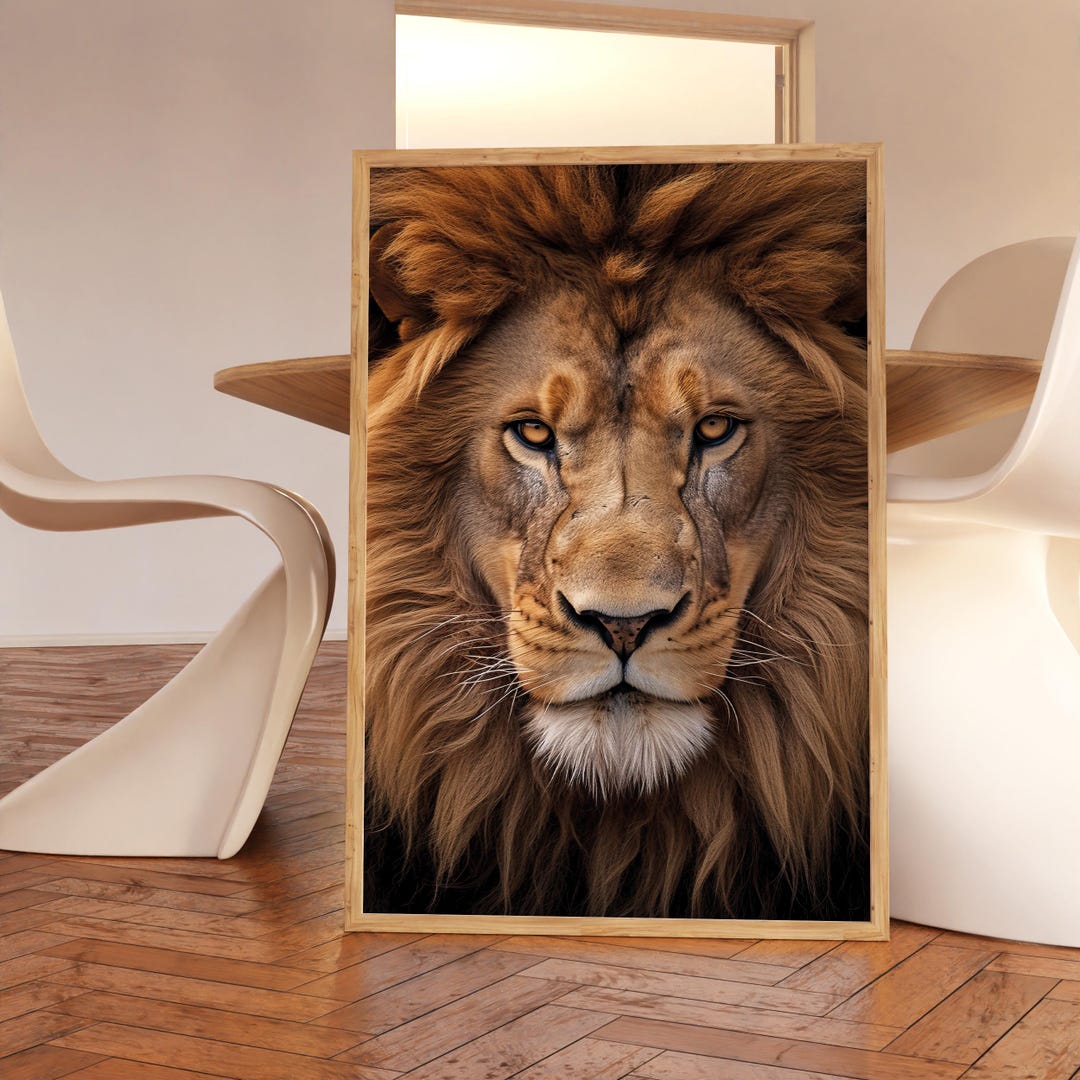 Lion Poster Wildlife Wall Art Lion Wall Décor Wildlife Photography ...
